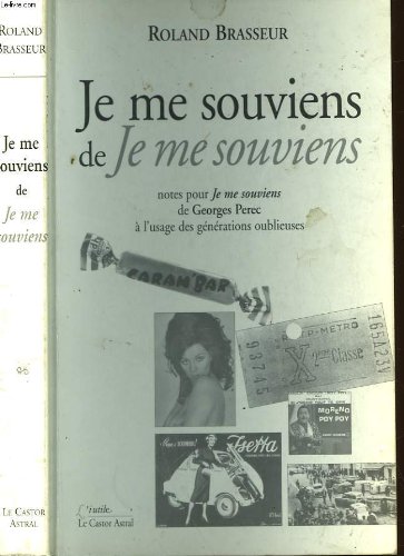 Je Me Souviens De Je Me Souviens. Notes Pour Je Me Souviens De Georges ...