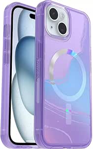 OtterBox iPhone 13/14/15 Symmetry Series+ Case - Clear/Purple, MagSafe & Wireless Charging ...
