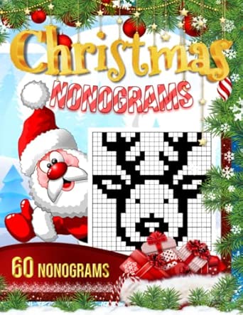 Christmas Nonograms: Christmas Themed Hanjie Picross Puzzles | 60 ...