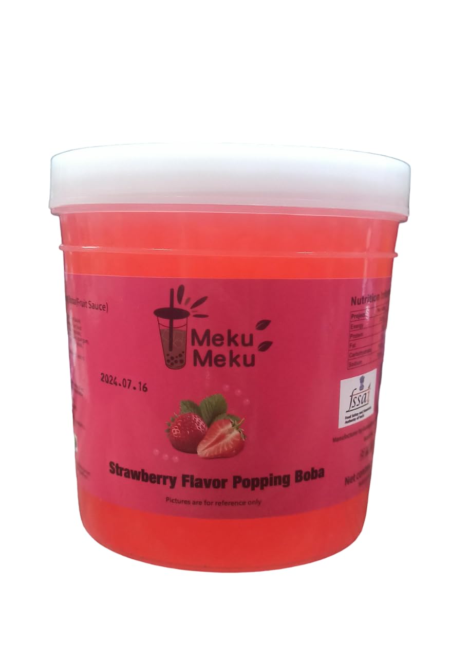Meku Meku Popping Boba Delicious Juice 1.3kg (STRAWBERRY) : Amazon.in ...