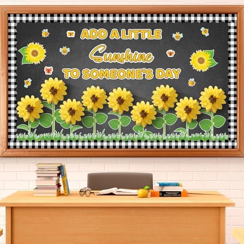 Amazon.com: Jacyan Sunflower Bulletin Board Decorations Back to School ...