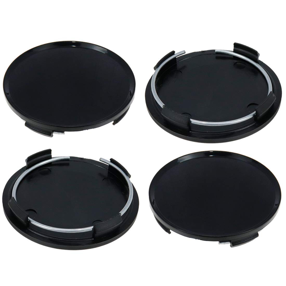 AUTUT 4 Pcs 63mm Wheel Center Hub Cap Black Plastic Snap in Type For