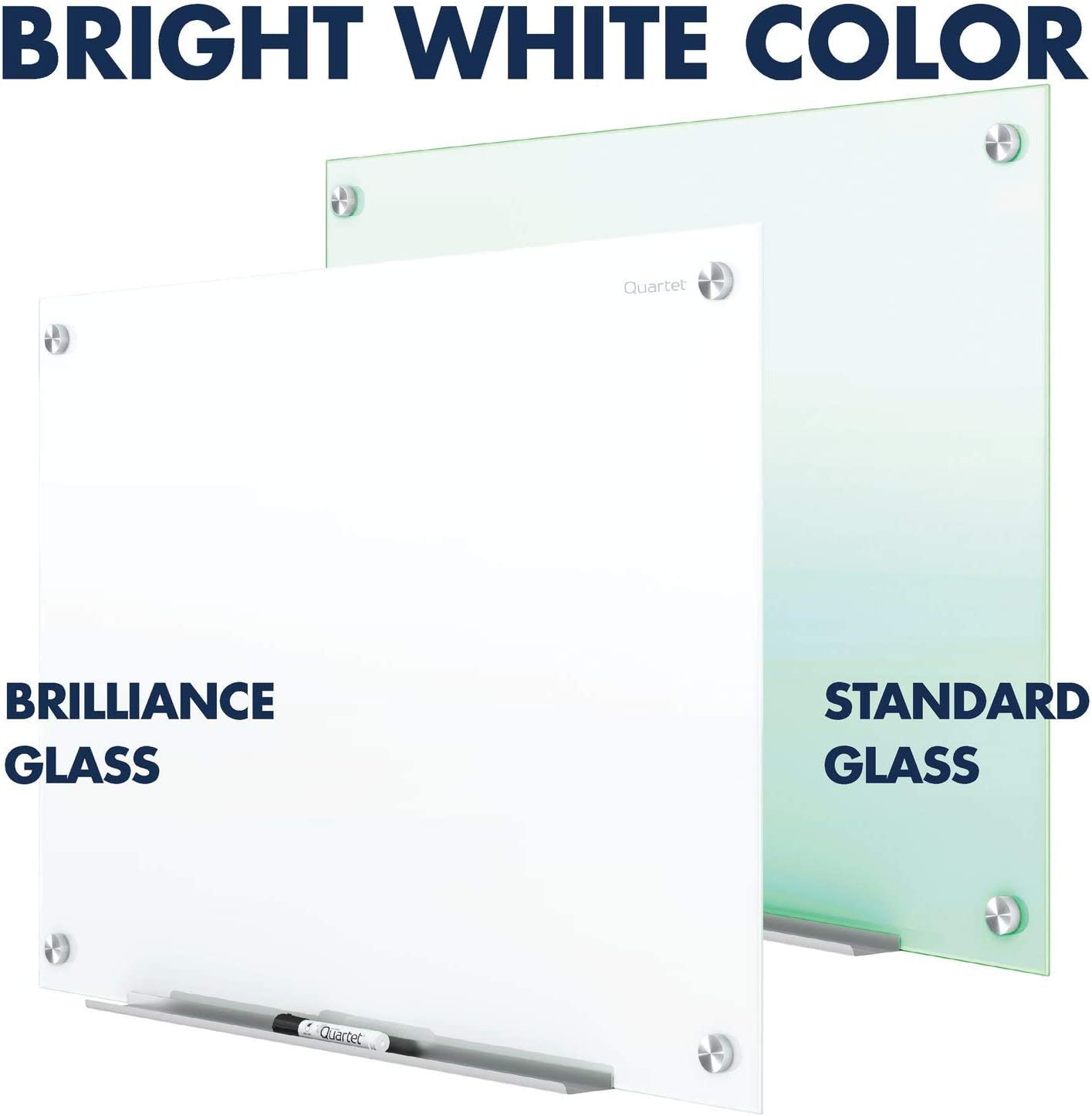 Quartet Magnetic Glass Dry Erase White Board, 4' x 4' Whiteboard ...