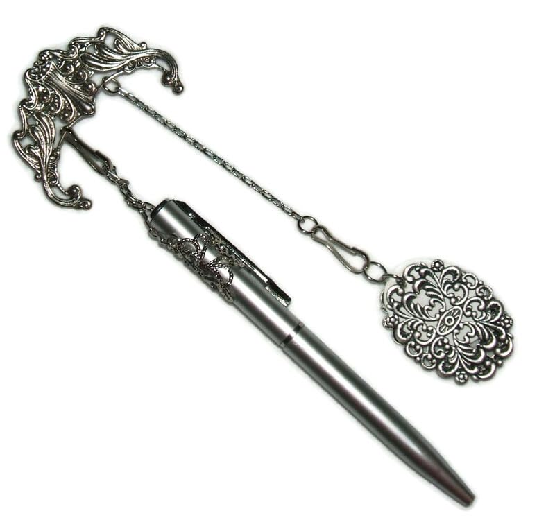 Amazon.com: MODERN VICTORIAN Simple CHATELAINE Brooch Pin Useful Pen ...