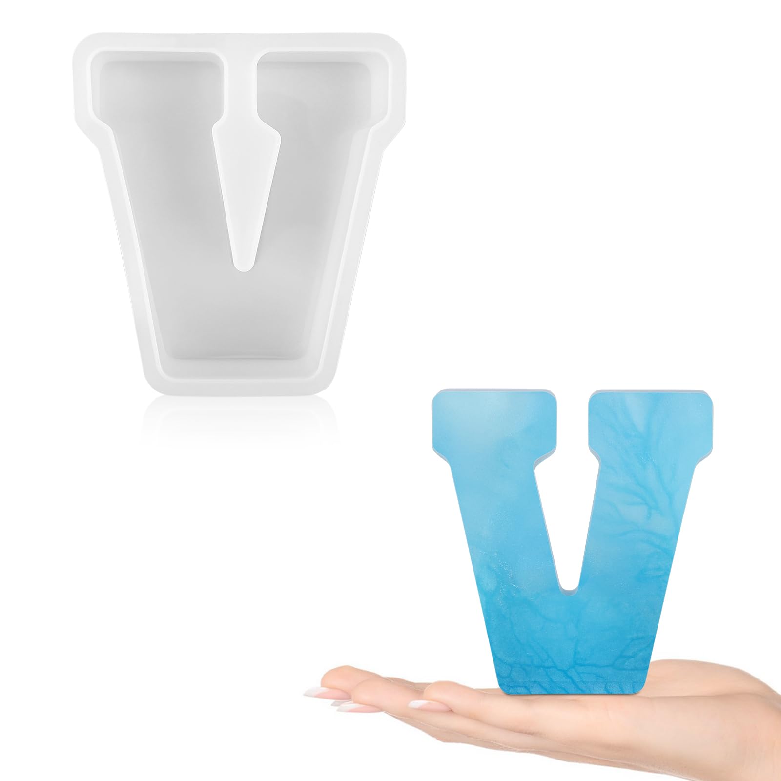 Snapklik.com : Resin Letter Molds For Casting, V Capital Alphabet Resin ...