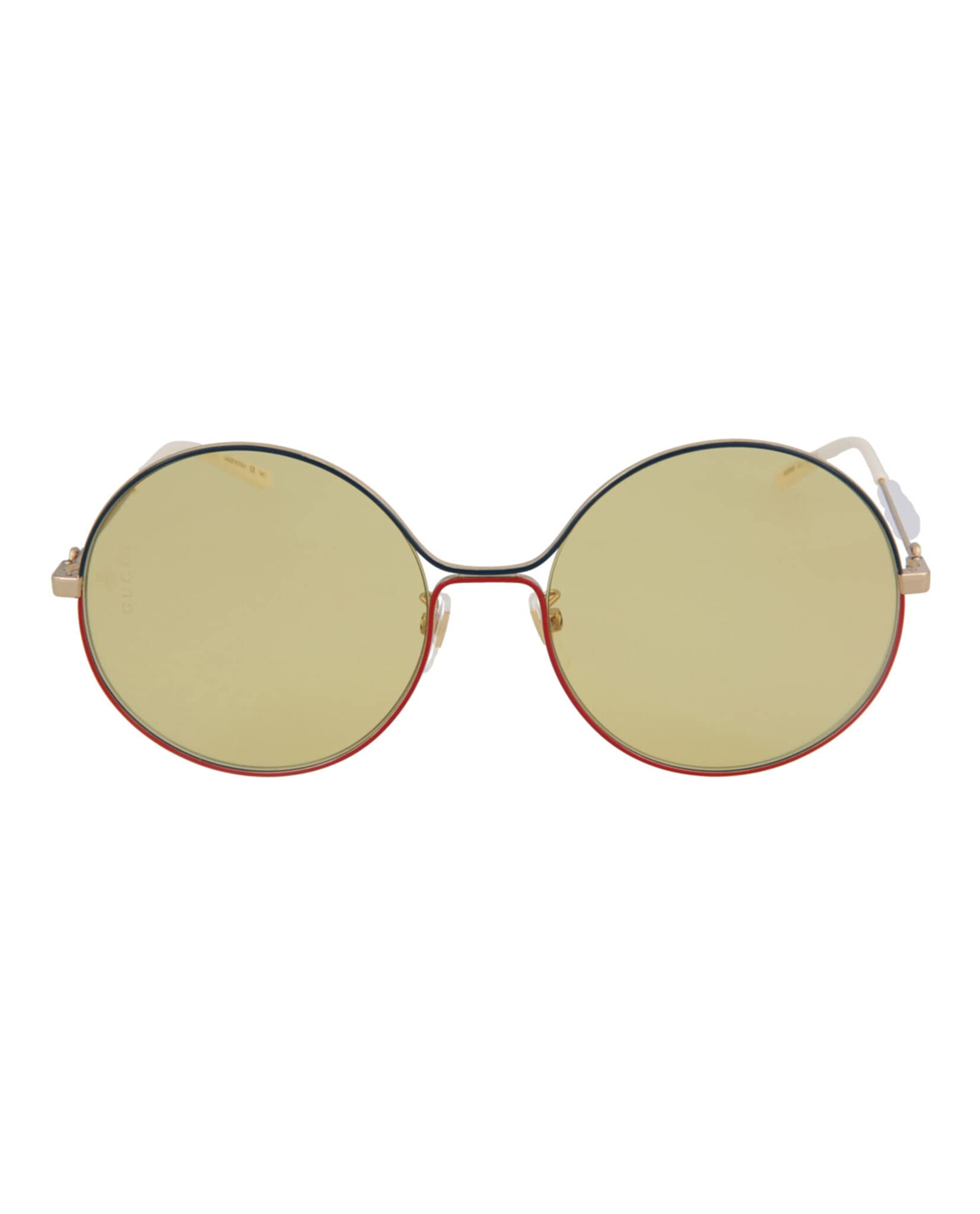 Amazon.com: Gucci Yellow Round Ladies Sunglasses GG0395S 005 59 ...
