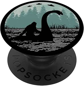Amazon.com: Bigfoot Riding Loch Ness Monster Nessie Funny Sasquatch Ufo PopSockets Swappable ...