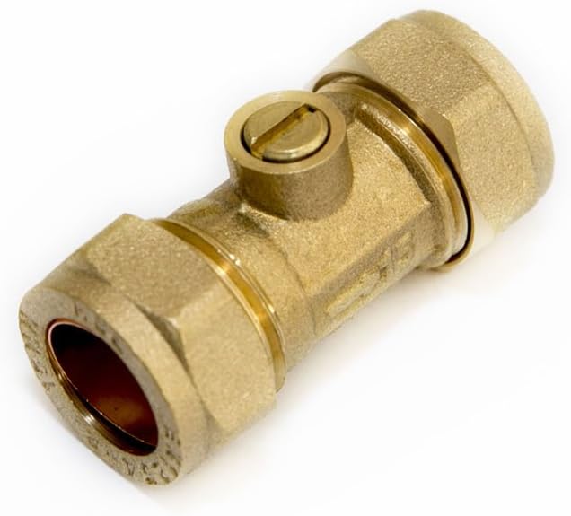 40 x Solid Brass ISOLATING VALVES with END Compression Fittings 15MM ...