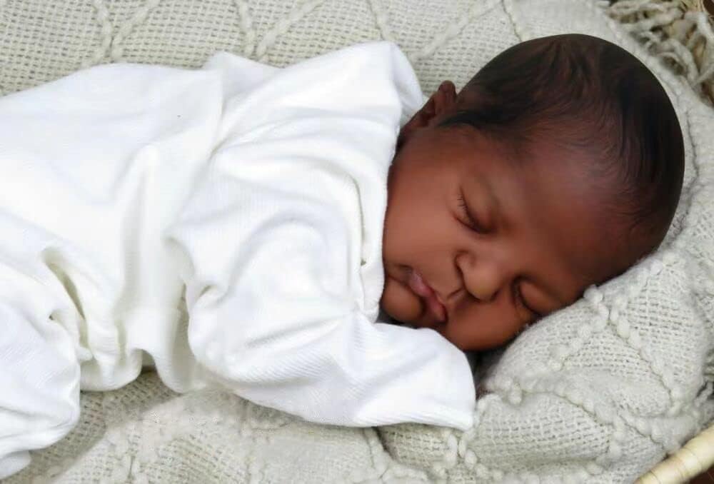 Amazon.com: Angelbaby Lifelike Reborn Baby Dolls Black Boy Sleeping 20 ...