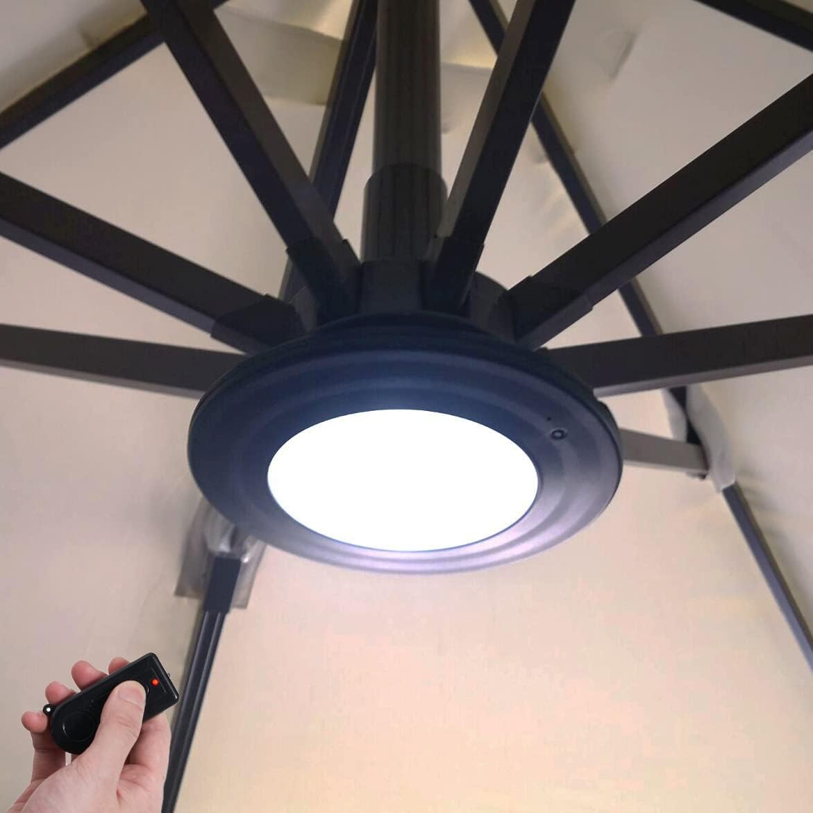 LUXSWAY Patio Umbrella Lights Battery Operated,12 Color Changing ...