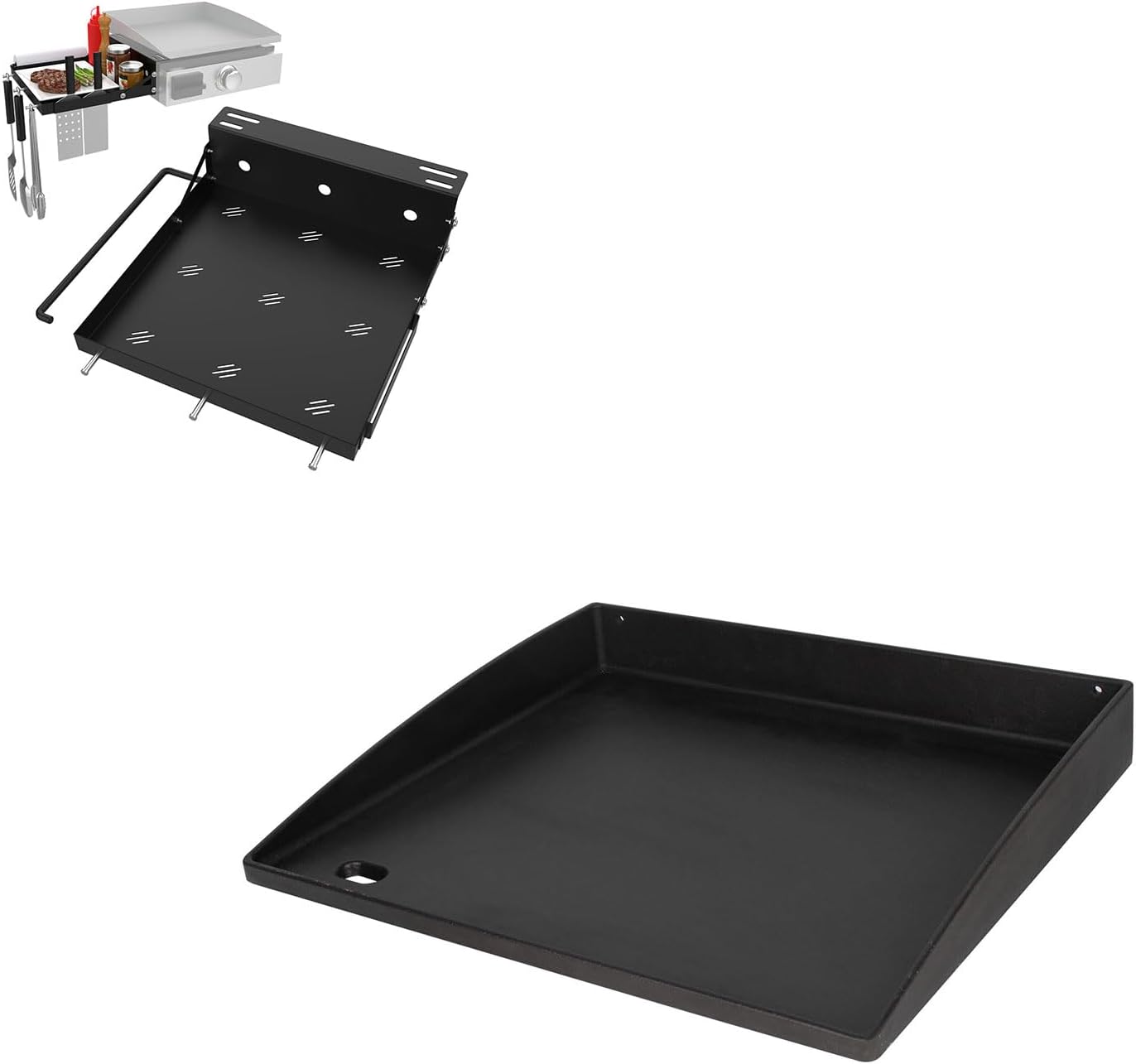 Amazon.com: Cast Iron Flat Top Grill Griddle and Grill Side Shelf for ...