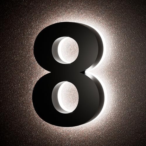 Amazon.com: LLtronation 6 Inch Backlit House Numbers for Outside ...