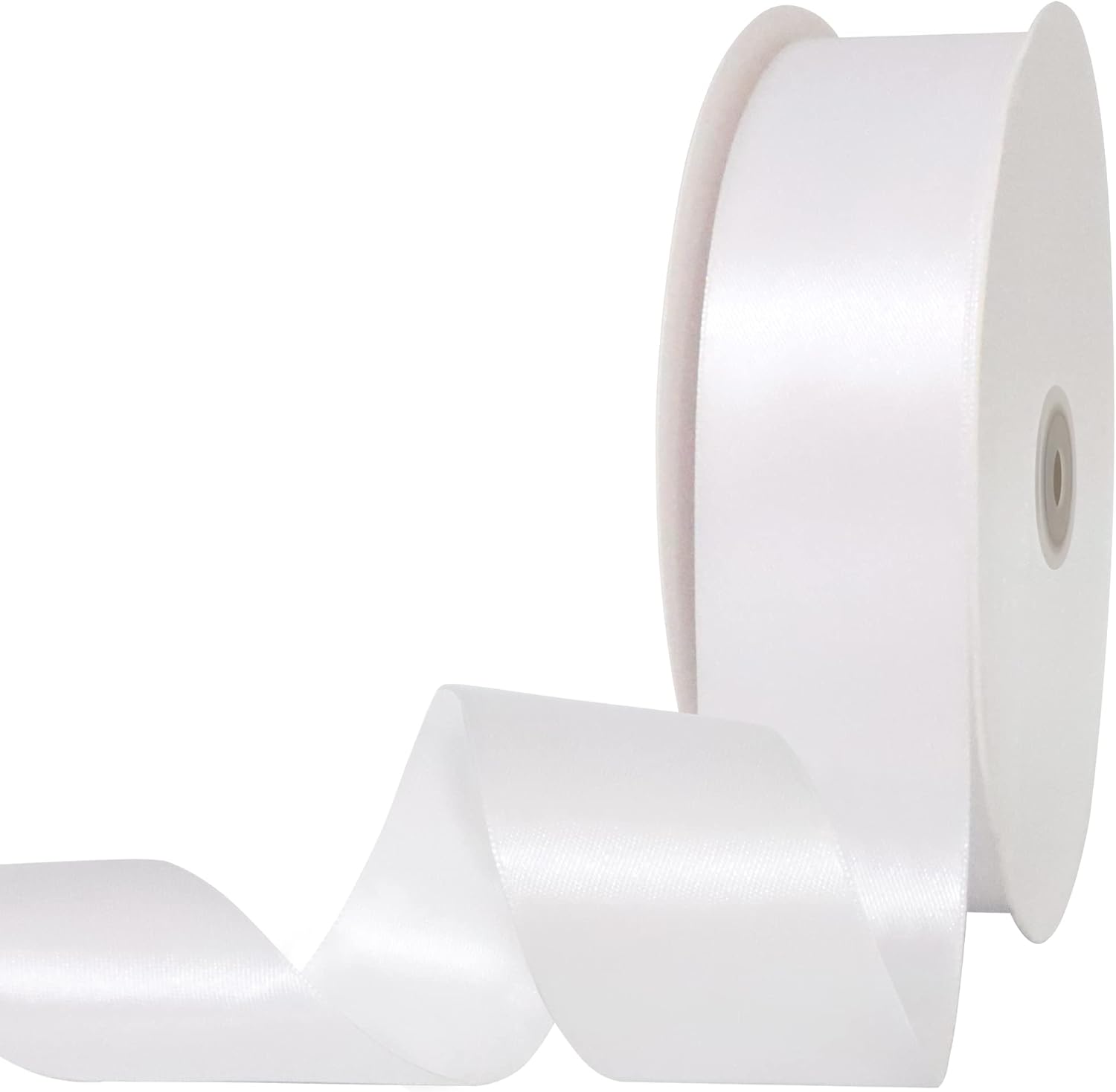 Amazon.com: Maclemon 100 Yards Double Face White Satin Ribbon 1-1/2 ...