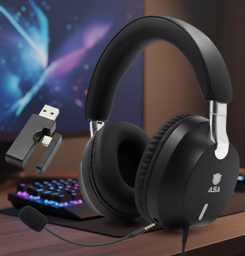 ASA A10 PRO Wireless Gaming Headset, 3-Mode Connectivity with 2.4GHz ...