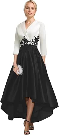 SLQSleep A-Line Sexy Mother of The Bride Dress Color Block Tuxedo ...