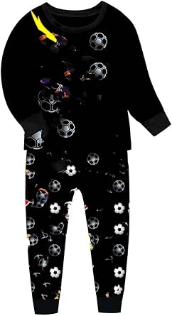 Thombase Kids Boys Football Soccer Pajamas Set T-shirt + Pant Pjs Set ...
