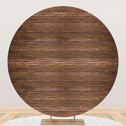Amazon.com : Renaiss 7.5x7.5ft Brown Wood Round Backdrop Covers for ...