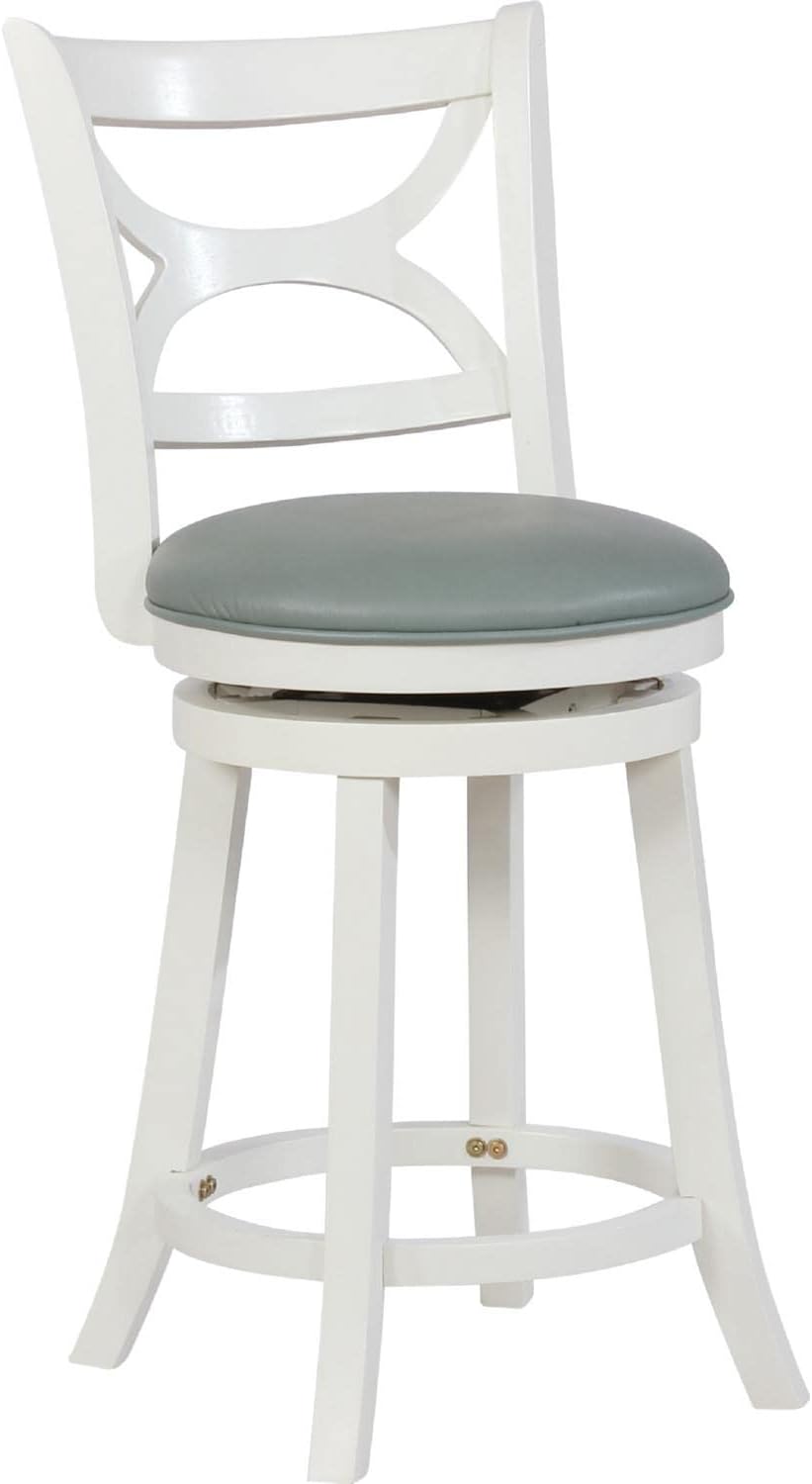 Amazon.com: Powell Furniture Linon Tegan 24" Rubber Wood Swivel Counter ...