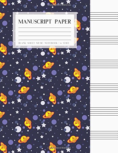 Manuscript Paper Notebook: Blank Sheet Music For Kids 6 Stave, Space ...