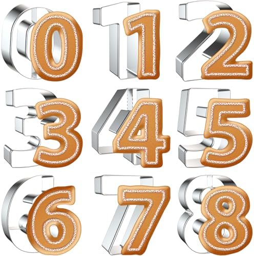 Amazon.com: LUBTOSMN Large Number Cookie Cutter Set with Word-10 Piece ...