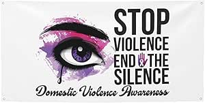 Amazon.com: End & Stop Domestic Violence Party Banner Backdrop Banner ...