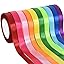 TONIFUL Rainbow Satin Ribbon 3/5 inch x 250 Yards
