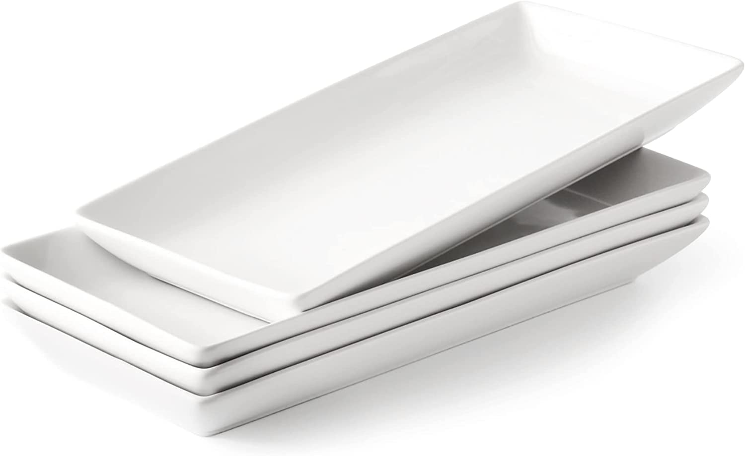 AKDC Porcelain Rectangular Serving Platter 14-inch Ceramic Long Serving ...