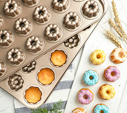 Snapklik.com : Mini Fluted Tube Cake Pan, 24-Cup Non-stick Bite Size ...