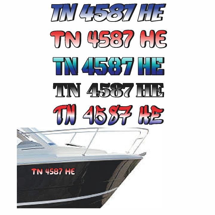 Amazon.com: 2 Pack Pair Boat Registration Numbers Custom Personalized ...