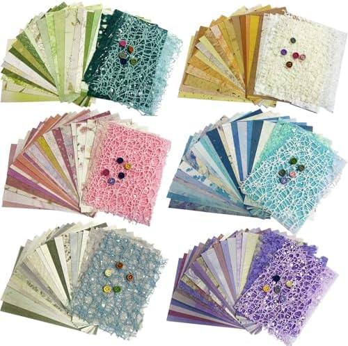 Amazon.com: 156 Sheets Handmade Scrapbook Paper Craft Textured Paper 6 ...