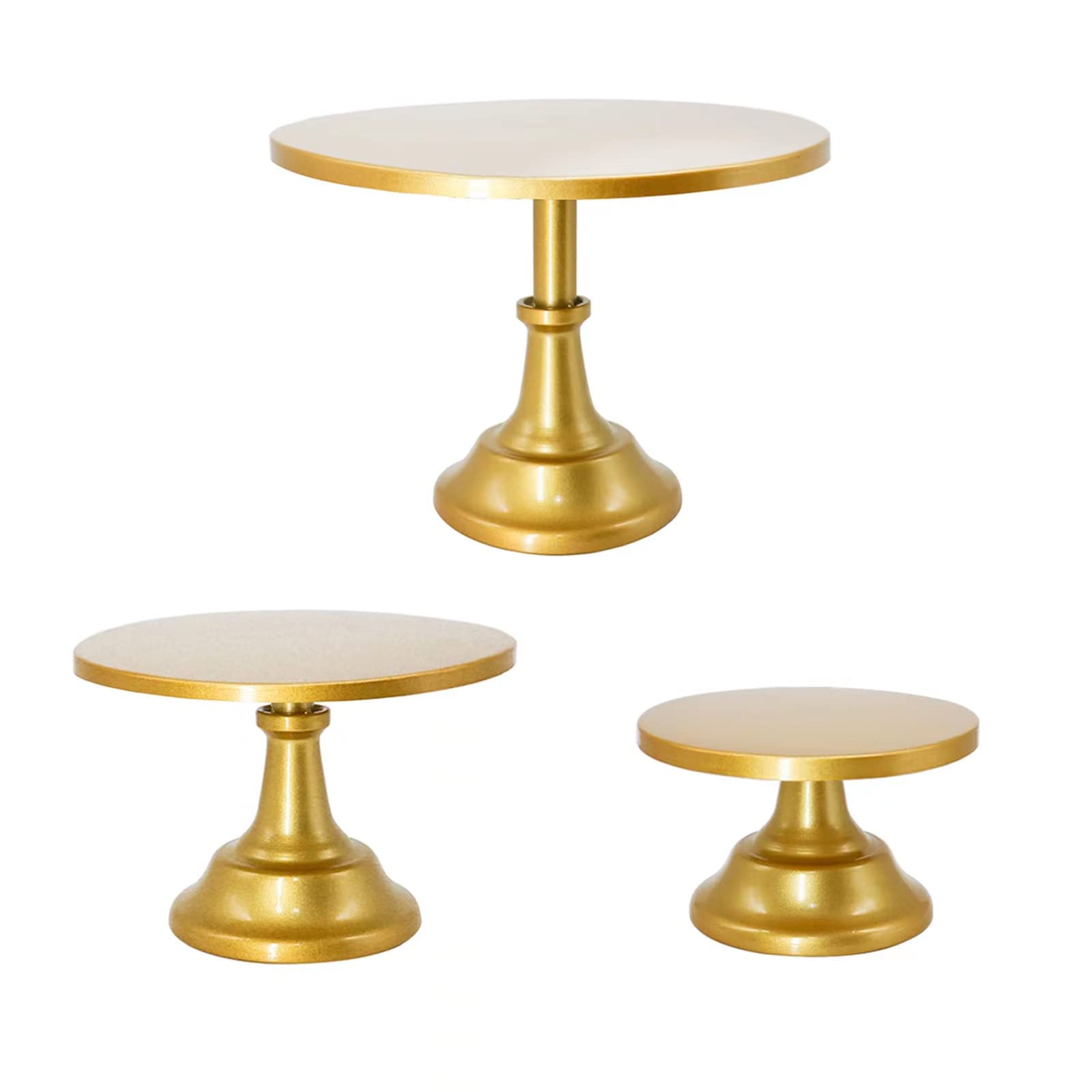 3 Piece Gold Cake Stands Set Metal Cupcake Pedestal Table Dessert ...