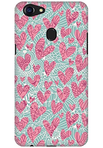Green Pink Heart Doodle Printed Back Cover Phone Case for Oppo F5 Back ...