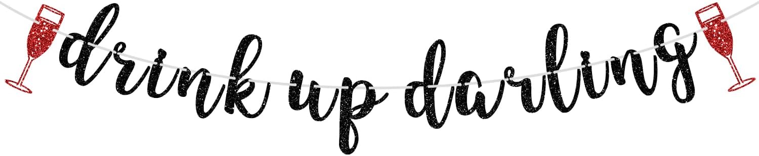 Amazon.com: Drink Up Darling Banner, Bridal Shower/Bachelorette Party ...