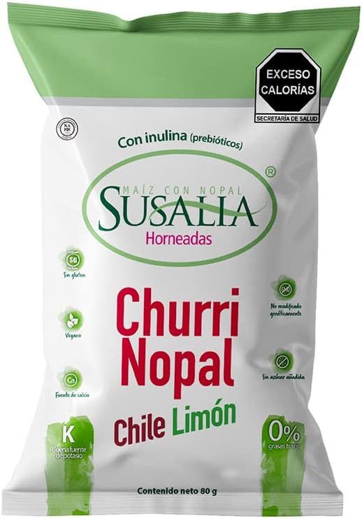 SUSALIA Churrinopal Chile & Limón 80Gr (Caja con 12 Piezas) |Churritos ...