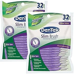 DenTek - Slim Brush Interdental Cleaners - 32PK - Pack of 2 by DenTek ...