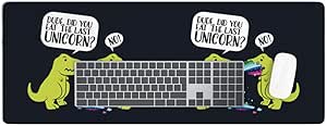 Amazon.com : Dinosaur Eat Unicorn Desk Mat - Cartoon Desk Pad - Themed ...