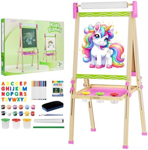 Amazon.com: Kids Easel 3-1,Magnetic Chalkboard & Whiteboard, Paper ...