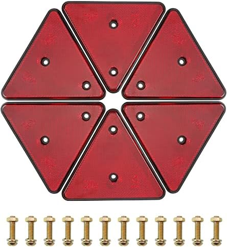 SPARKMOTO 6pcs Trailer Red Triangle Reflectors, Emark approved car ...