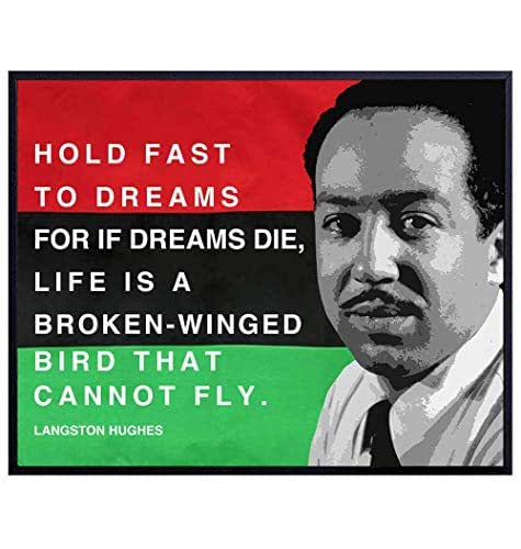Amazon.com: Black Leader, Langston Hughes Inspirational Quote on ...