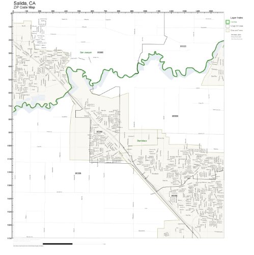 Amazon.com : ZIP Code Wall Map of Salida, CA ZIP Code Map Laminated ...