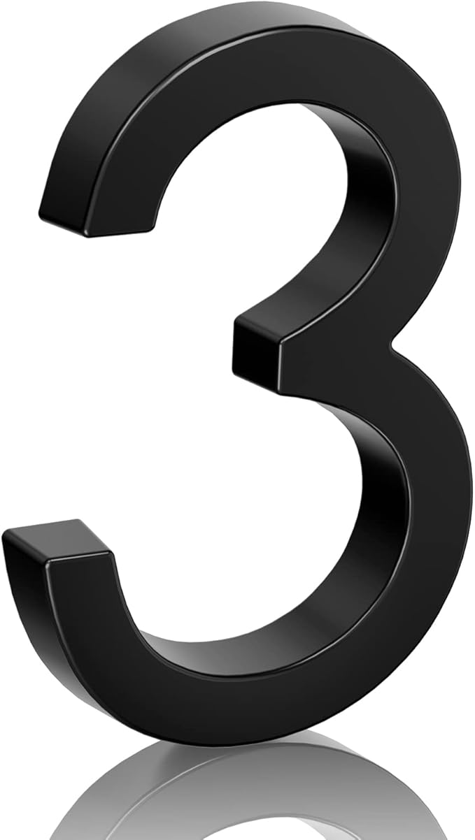 Amazon.com: 6" Floating Stainless Steel Address House Number, Modern ...