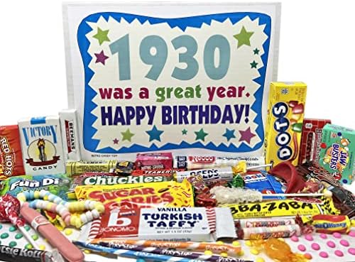 Amazon.com : RETRO CANDY YUM ~ 1930 96th Birthday Gift Box of Nostalgic ...