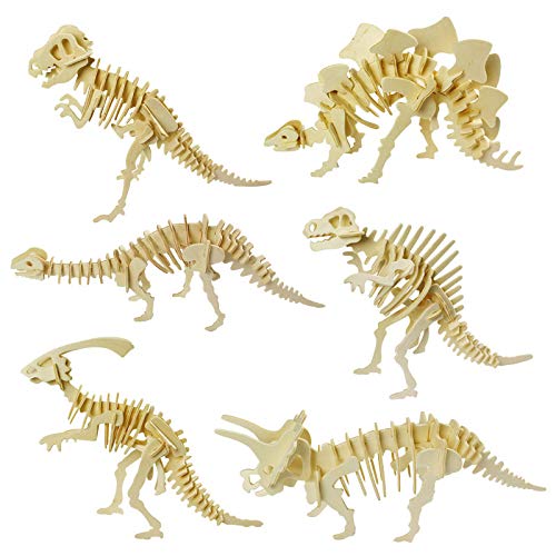 3D Building Dinosaur Puzzle Toys DIY Funny Skeleton Model Wooden ...