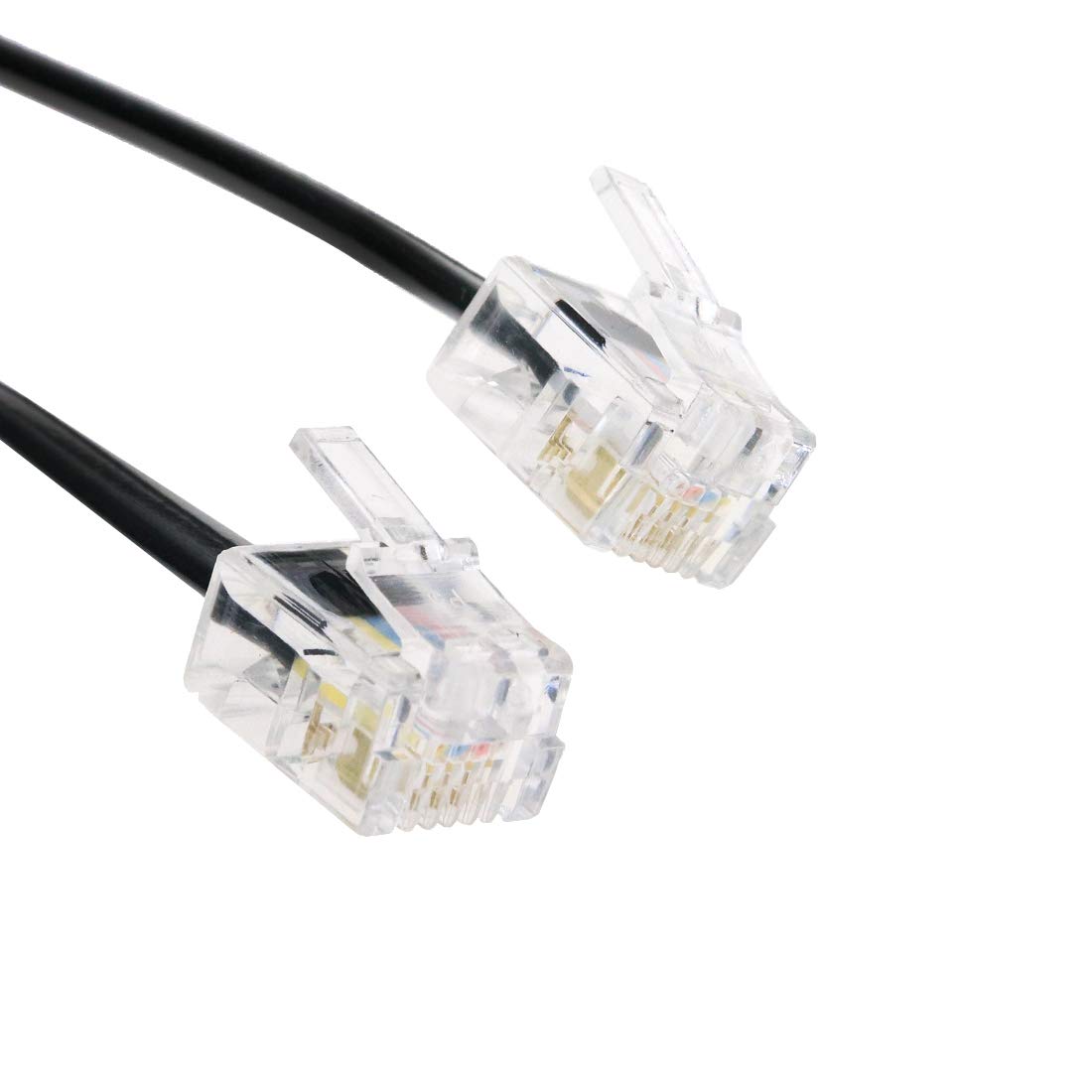 Amazon.com: Sydien 2pcs 25FT RJ11/RJ14 6P4C Telephone Line Extension ...