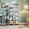 Amazon.com: HITNET 5 Tier Bamboo Shelf, Tall Narrow Bookcase, Freestanding Bathroom Storage Unit ...