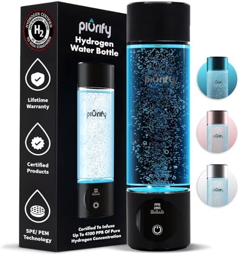 PIURIFY Hydrogen Water Bottle - Black. Food Grade Body Tumbler; Spe/pem ...