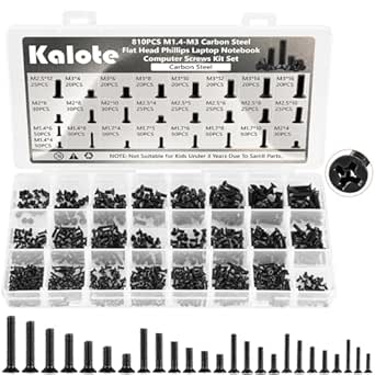 Laptop Screws Kit, 810Pcs Black Laptop Notebook Computer Replacement ...