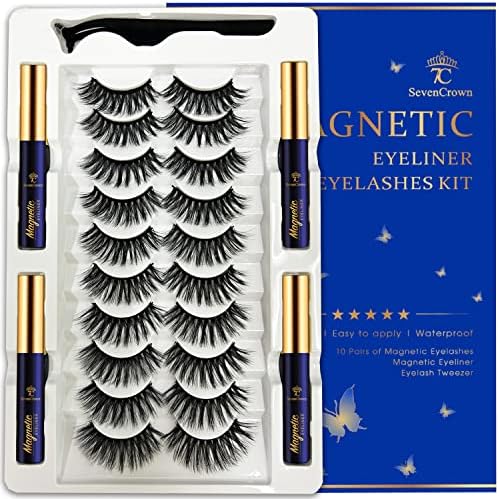 Amazon.com: 7C SevenCrown Magnetic Eyelashes with Eyeliner Kit - 7 ...