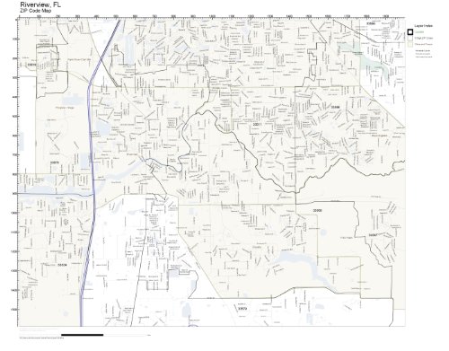 ZIP Code Wall Map of Riverview, FL ZIP Code Map Not Laminated: Amazon ...