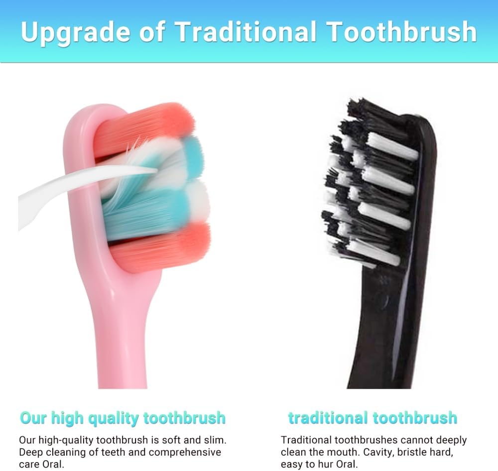 Cepillo de dientes micronano multicolorido con cerdas peludas con mango ...